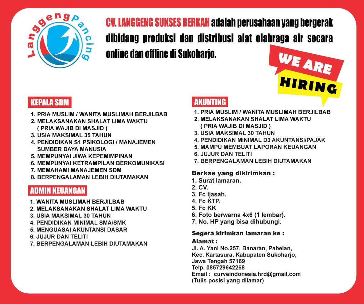 Lowongan Staf Gudang di CV Langgeng sukses berkah, Sukoharjo | Glints